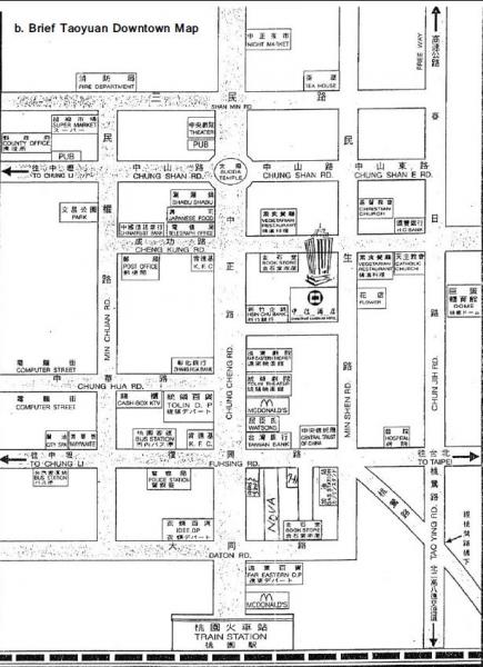 Taoyuan Downtown Map | Section of International Student Service